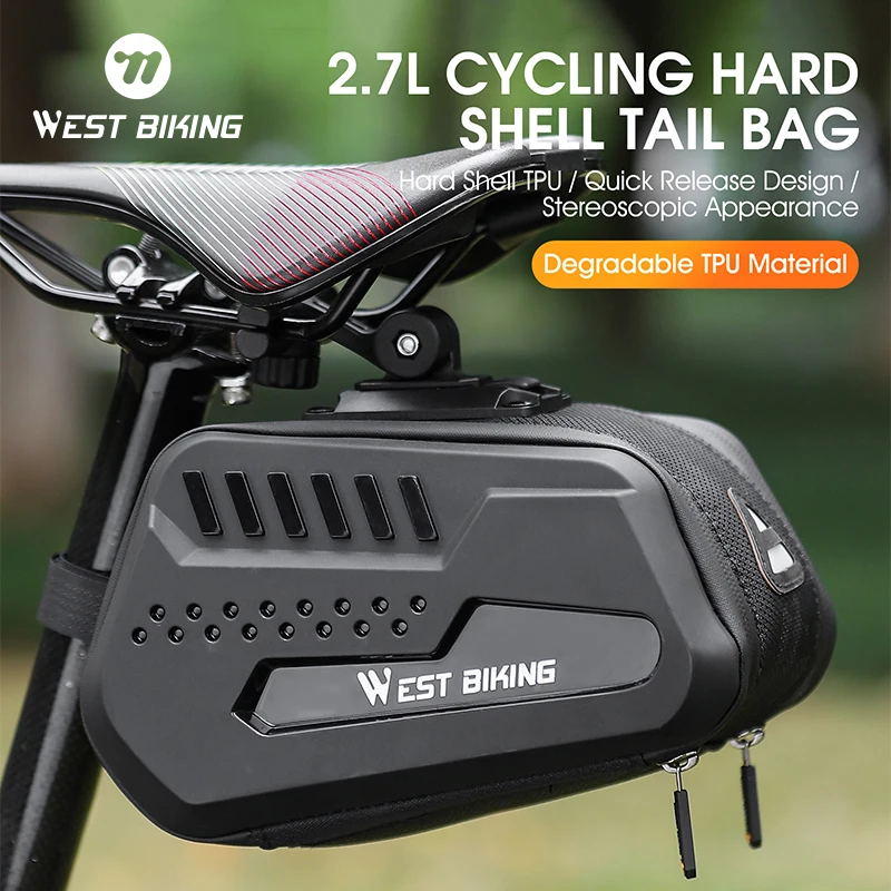 WEST-BIKING-Bicycle-Saddle-Bag-2-7L-Hard-Shell-Waterproof-Bike-Rear ...