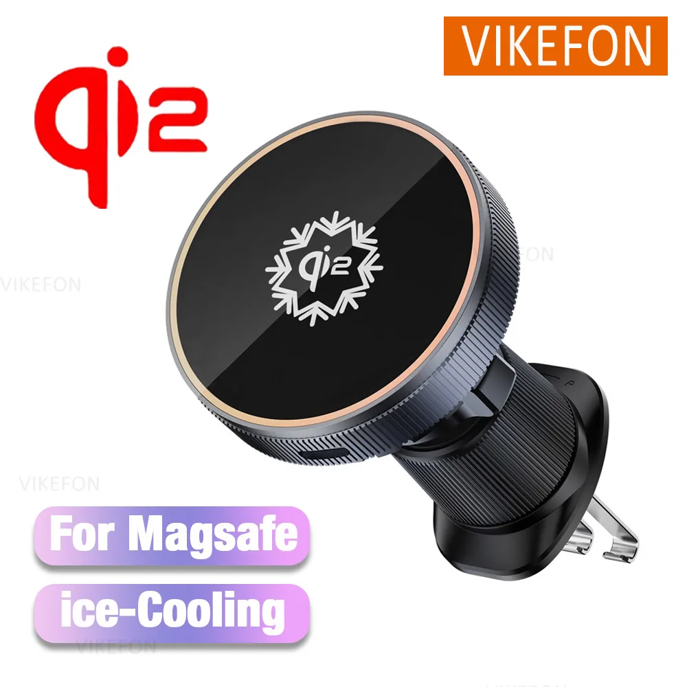 Magnetic Wireless Charger Car qi2 Cooling Air Outlet 360 Rotation ...