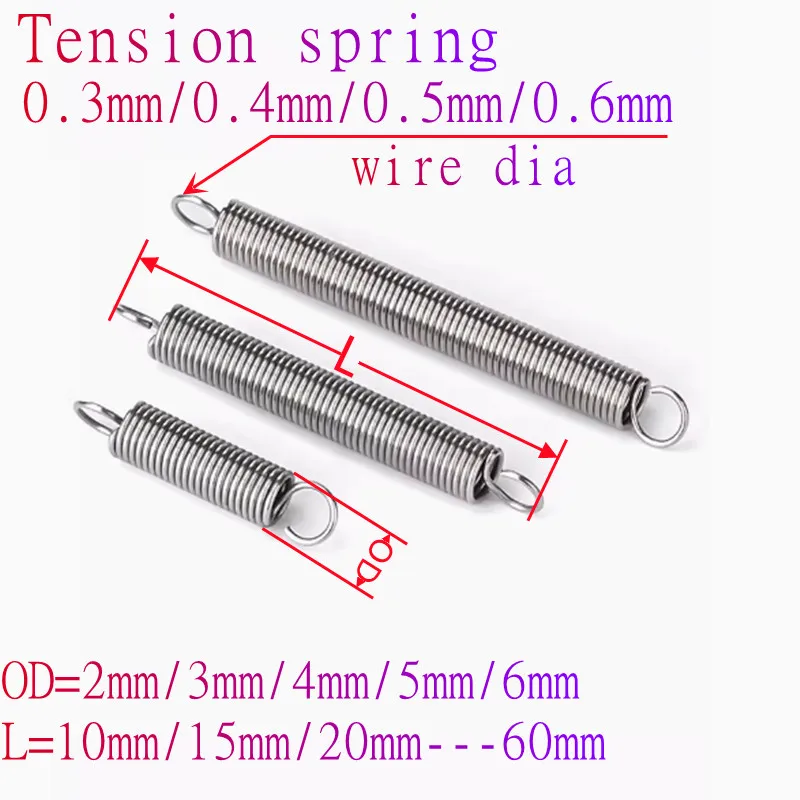 10pcs-lot-0-3mm-0-4mm-0-5mm-0-6mm-stainless-steel-Tension-spring-with ...