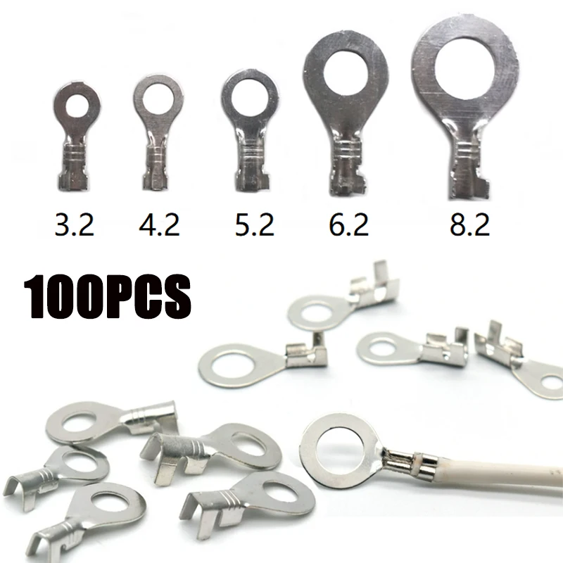 100pcs-Non-insulated-Ring-Lugs-Eyes-Crimp-Terminals-Naked-ConnectorM3 ...