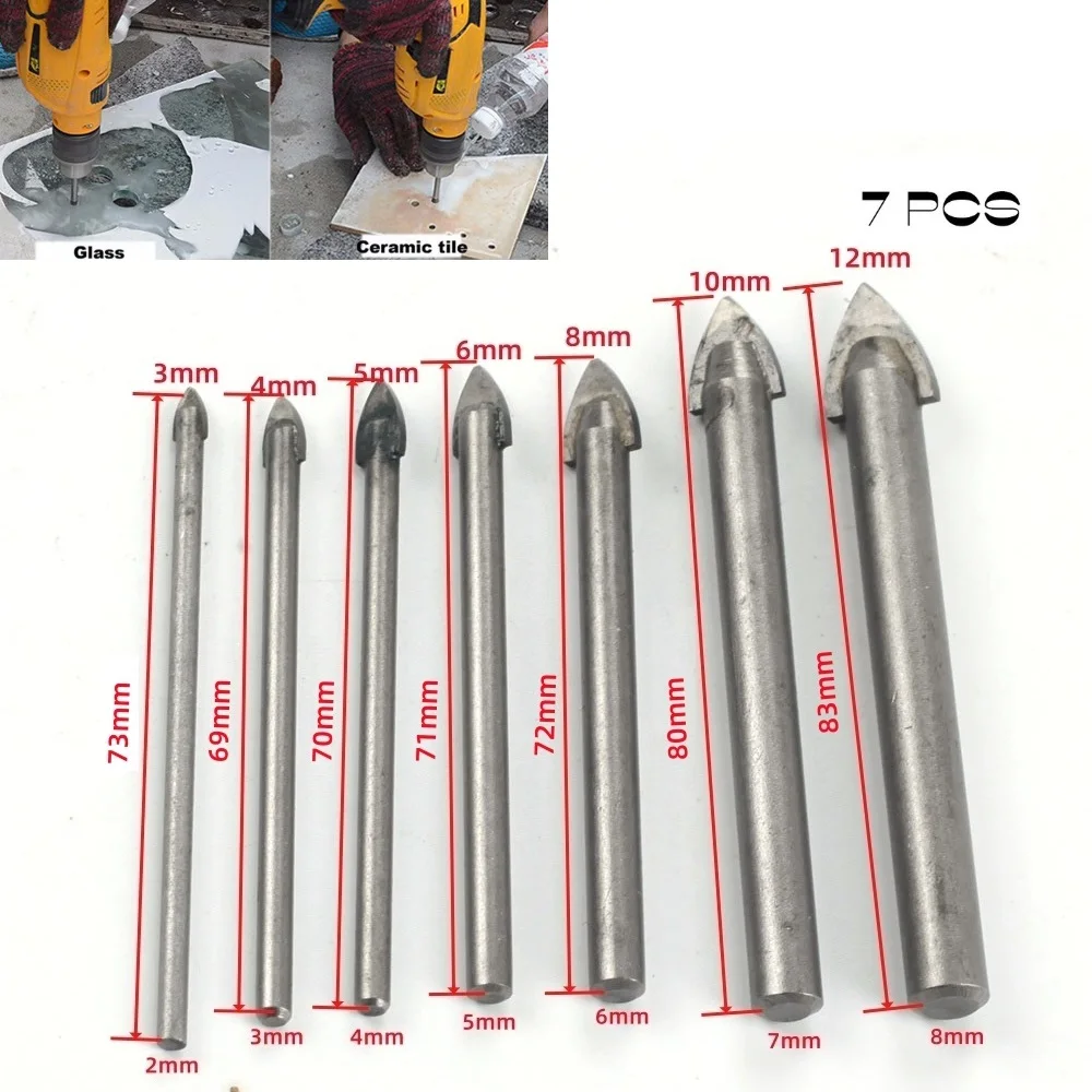 4-6-7-Pcs-Glass-Marble-Porcelain-Spear-Head-Ceramic-Tile-Drill-Bits-Set ...