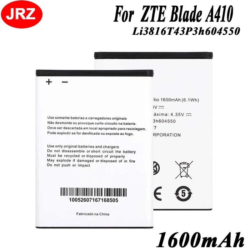 Li3816T43P3h604550 1600mAh Battery For ZTE Blade A410 Battery Top ...