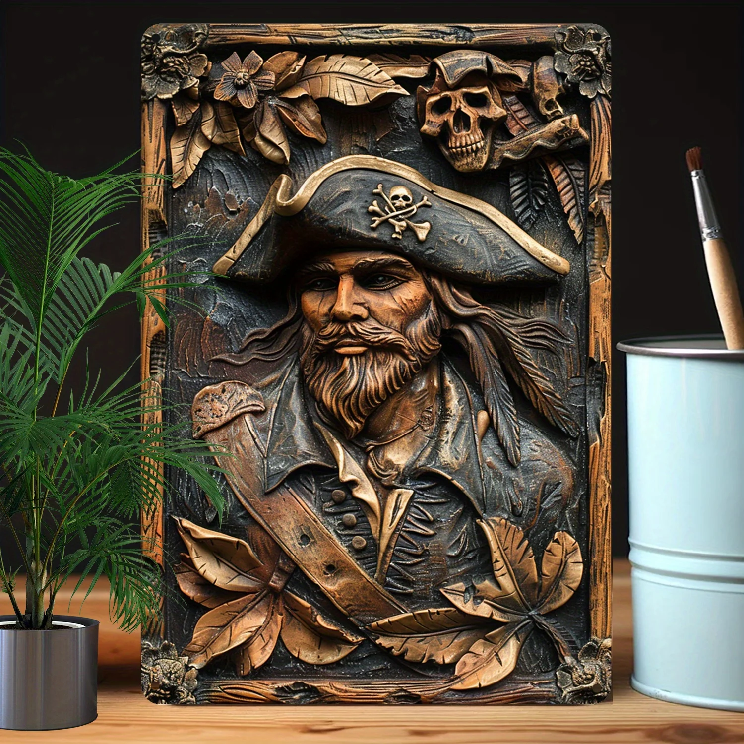 Vintage Pirate Captain Metal Tin Sign - 8X12 Inches, Perfect For Home ...