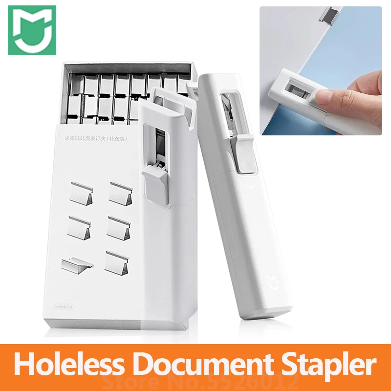 Mijia-Reusable-Pusher-Clip-With-168-Binders-Stapler-Holeless-Binding ...
