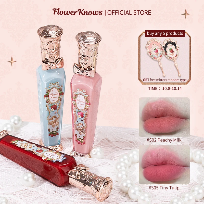 Flower Knows Strawberry Rococo Series Cloud Lip Cream Lipsticks Beauty ...