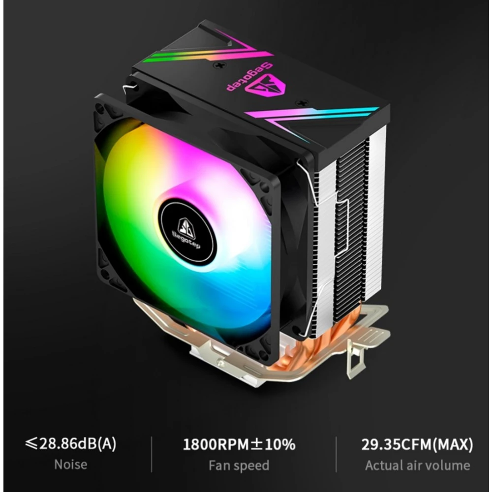 Segotep T5 CPU クーラー RGB 5 ヒートパイプ-