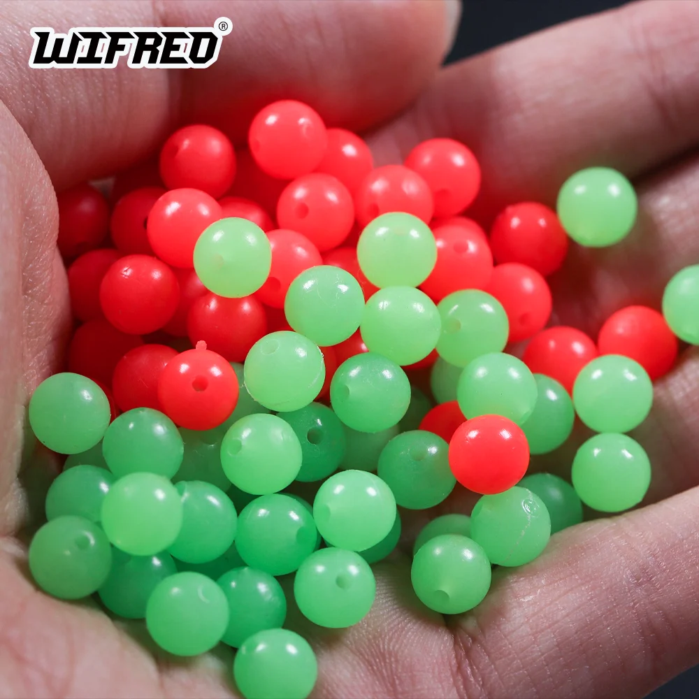 Soft/Hard Fishing Beads Plastic Round Glow Beads Round Fishing Stopper ...