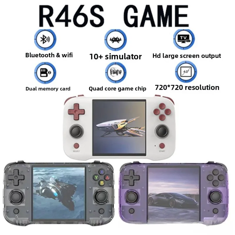 Original R46S Retro Handheld Game Console Linux System 4.0inch IPS ...