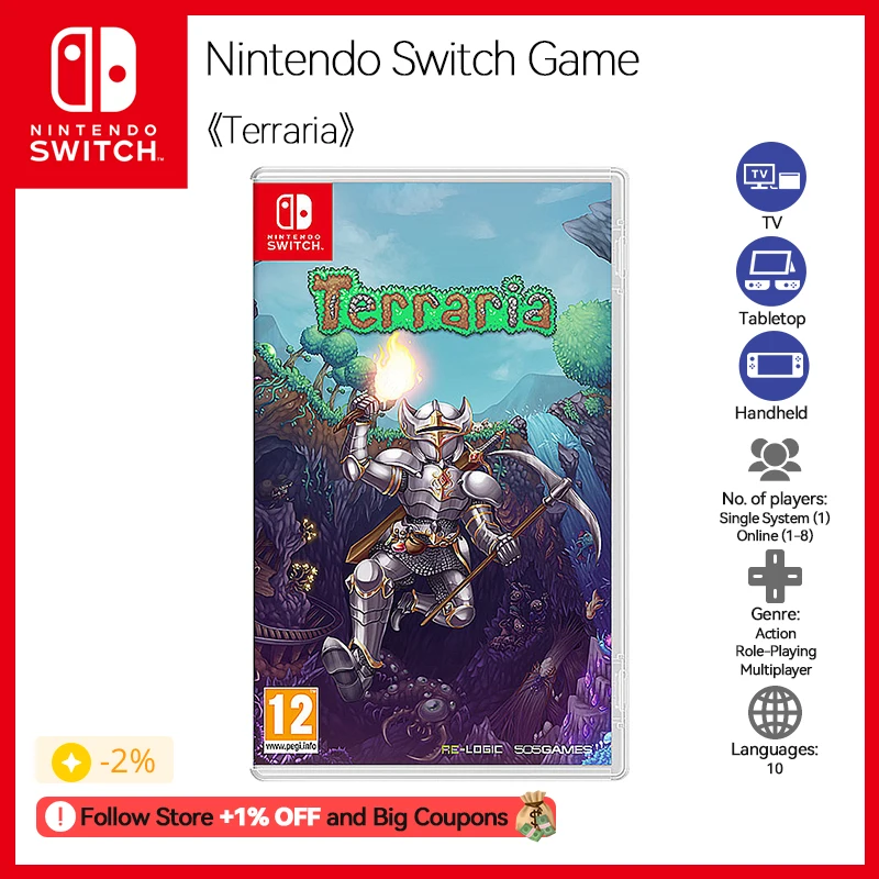 Nintendo-Switch-juego-Terraria-Genre-Action-Role-Playing-multijugador ...