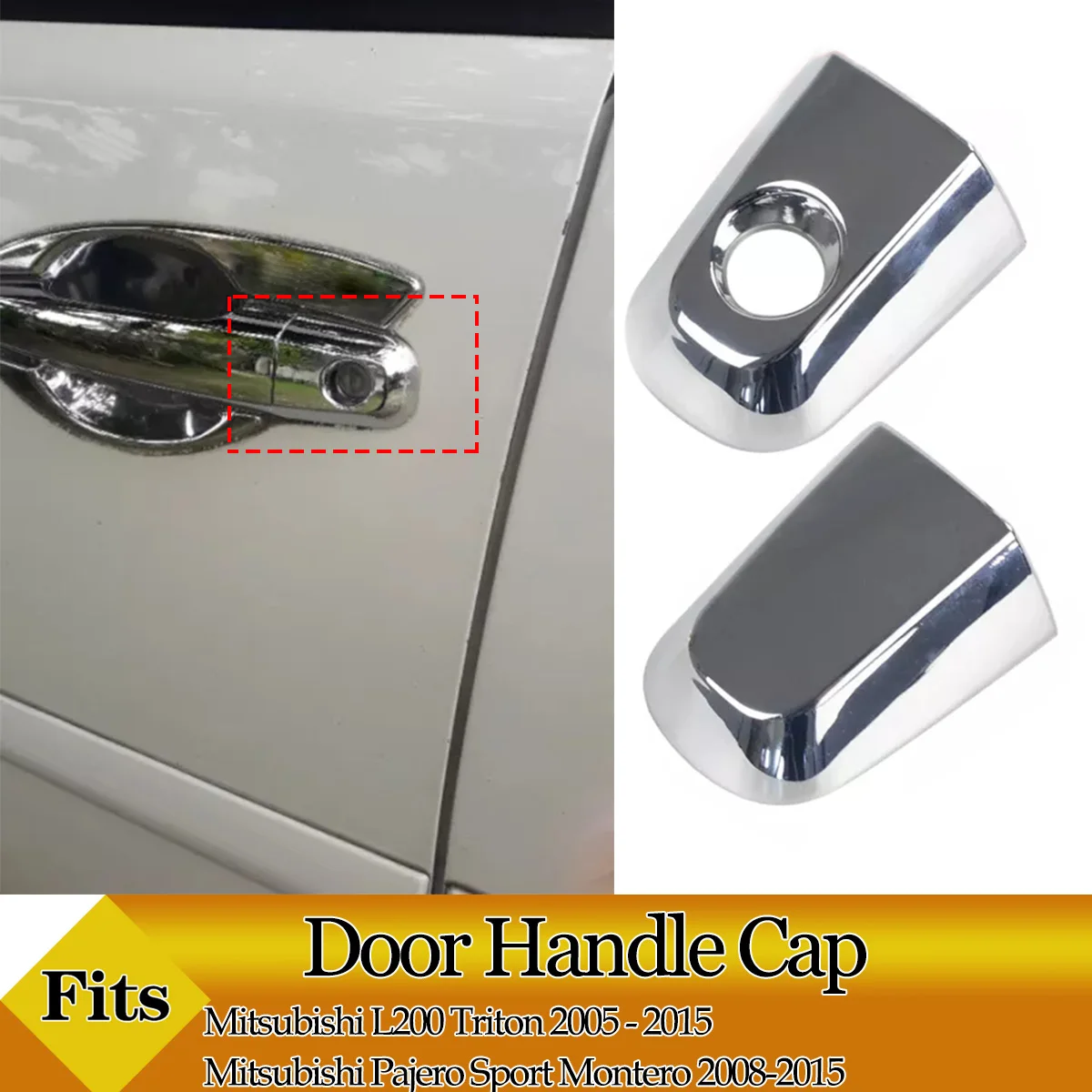 Left Right Door Outer Handle Chrome Cap Cover For Mitsubishi Pajero ...
