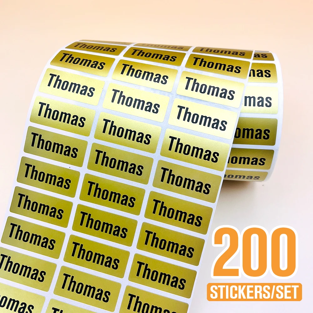 200pcs-Personlized-First-Name-Sticker-Custom-Gold-Waterproof-Kawaii ...