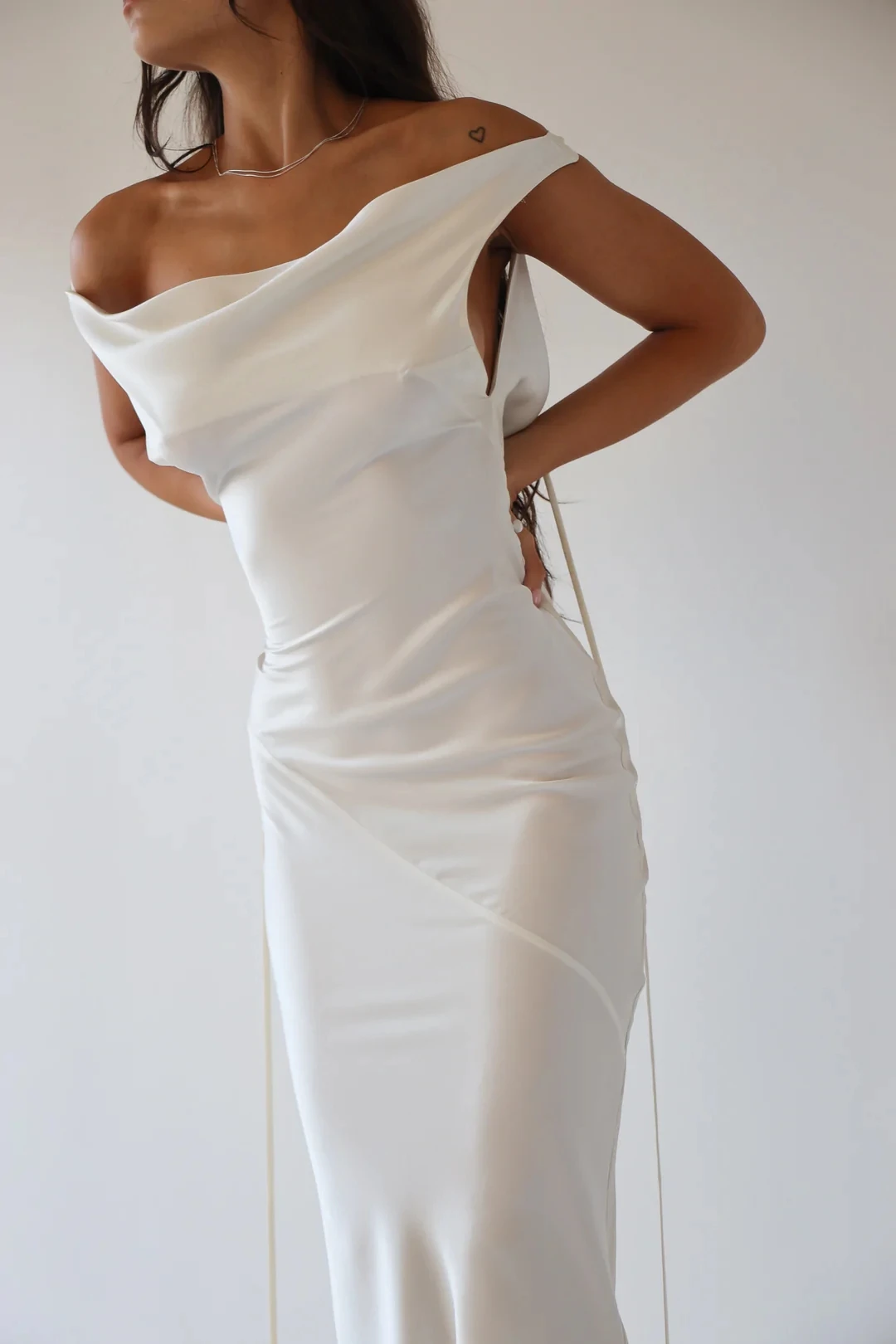 Sexy-Spaghetti-Strap-Backless-Off-Shoulder-Dress-Women-Satin-Lace-Up ...