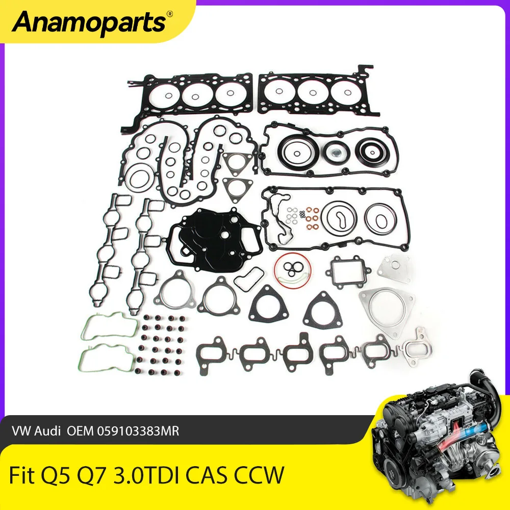 Engine Full Gasket Set For VW Touareg Audi A4 A5 A6 Q5 Q7 2.7 3.0L V6 ...