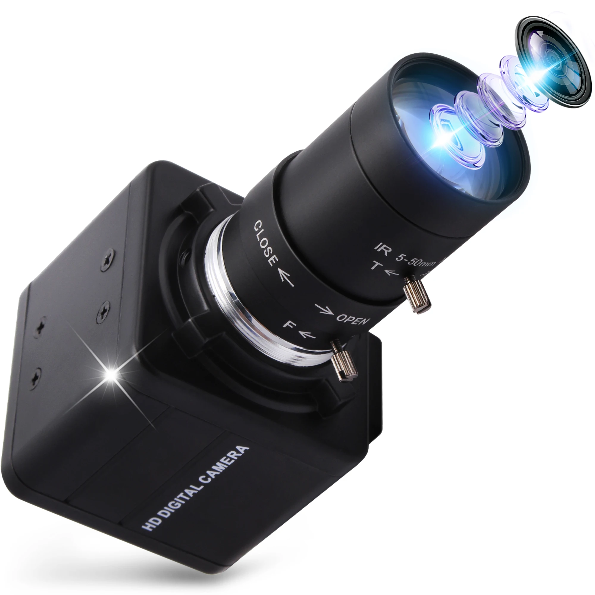 ELP 4K 3840×2160 USB Webcam 5-50mm Manual Varifocus Lens Mini PC Web ...