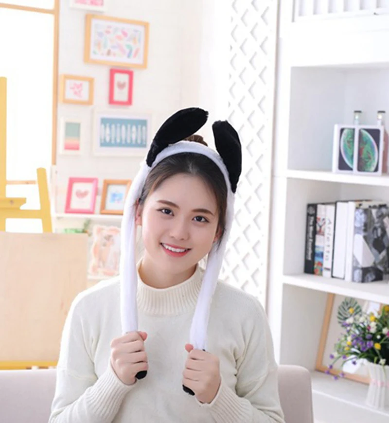 Bunny-Ear-Moving-Headband-Funny-Cute-Rabbit-Ear-Plush-Headband-Move ...