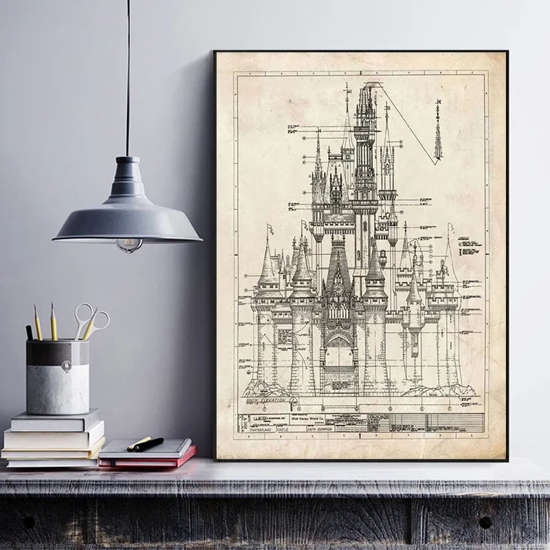Vintage Disney Castle Posters