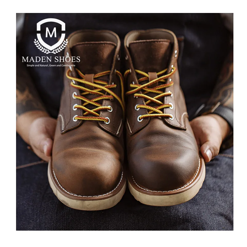 Maden Botas Vintage de cuero genuino para hombre, botines de plataforma ...