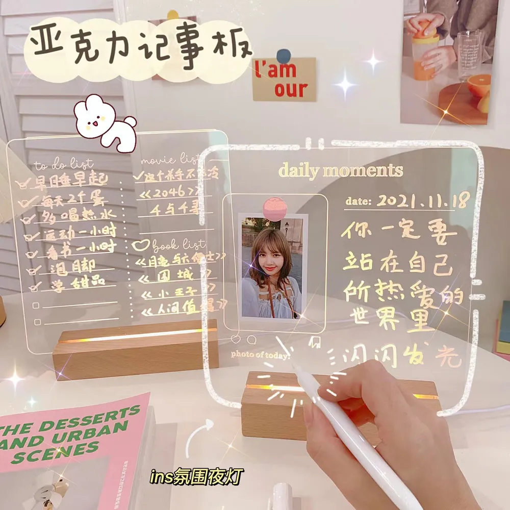 New Arrival USB Acrylic Table Daily Moments Photo Memo Message Board ...