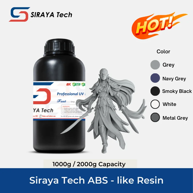 Siraya-Tech-ABS-Like-3D-Printer-Resin-Fast-Resin-405nm-UV-Curing-Non-Brittle-Standard ...