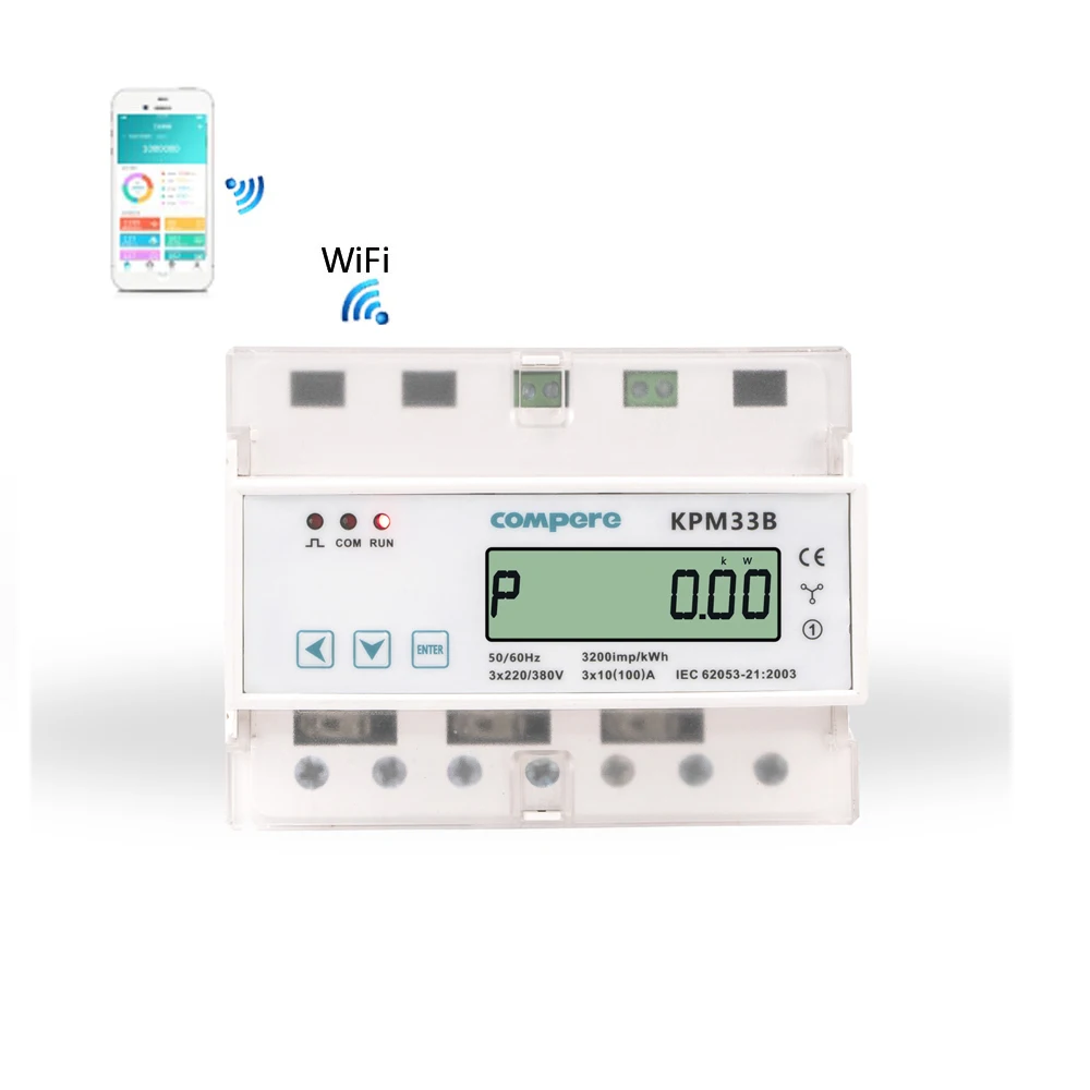 WiFi MQTT remote control iot based smart energy meter prepaid 3 phase ...