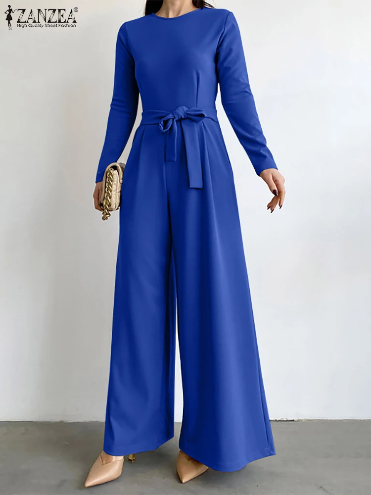 ZANZEA-Elegant-Party-Long-Rompers-Fashion-O-neck-Jumpsuits-Women-Belted ...