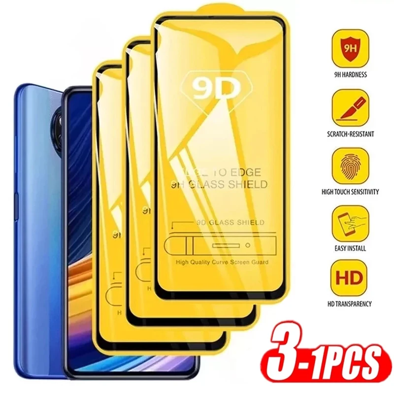 9D Tempered Glass for Mi Poco X3 Pro F3 M3 M4 GT Screen Protectors for ...