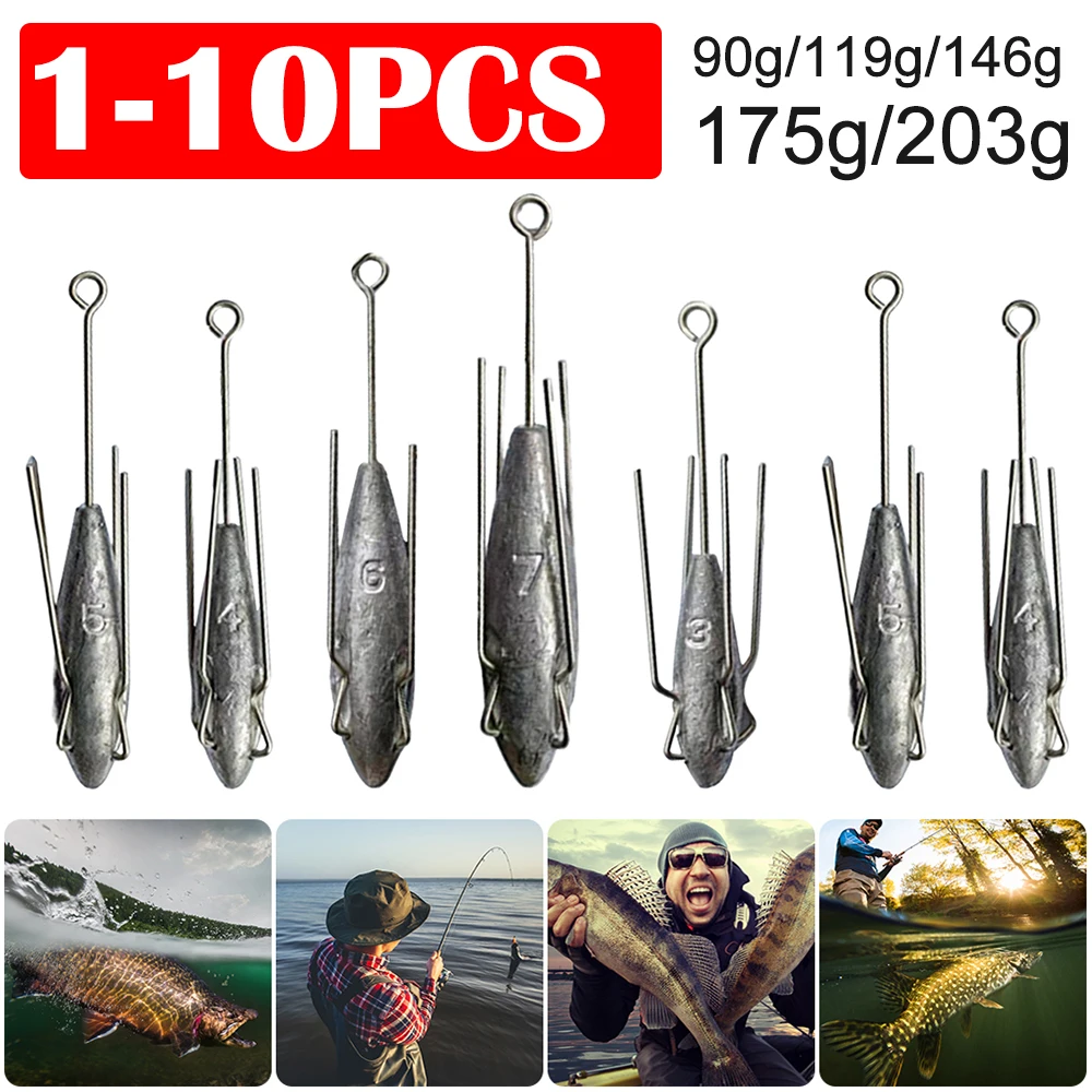 1-10PC-Sputnik-Sinker-Surf-Fishing-Tool-Long-Tail-Saltwater-Surf ...