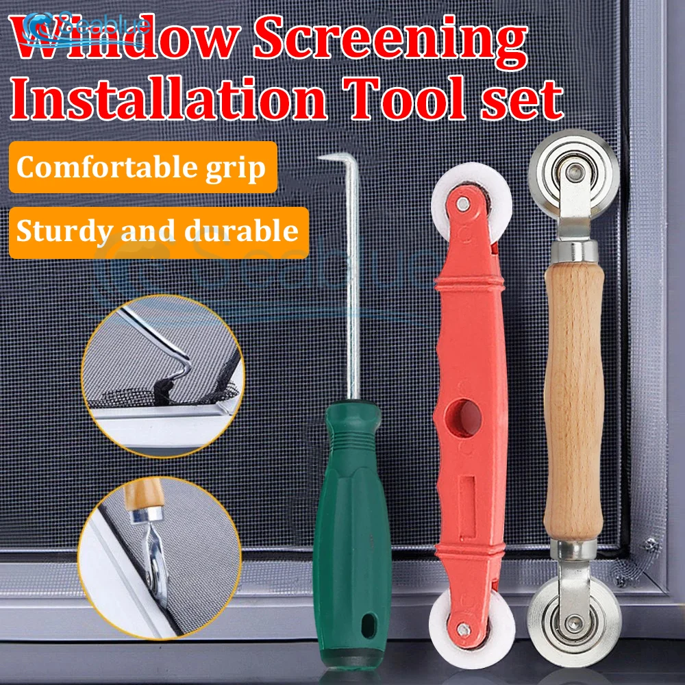 3-in-1-Rubber-Rolling-Wheel-Tools-Wooden-Handle-Spline-Roller-For ...