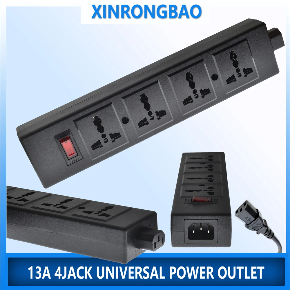 PDU IEC 320 power strip 4 Unit Universal output socket Network Cabinet Rack Switch 250v 13A IEC ...