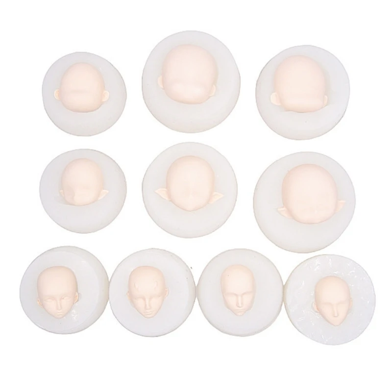 Molde silicona para cabeza humana, moldes para cara Fondant 3D, modelo cabeza hada, moldes para ...