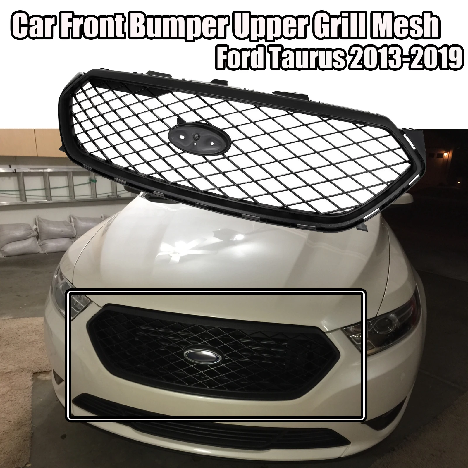 Front-Bumper-Upper-Grille-Mesh-For-Ford-Police-Taurus-2013-2019 ...