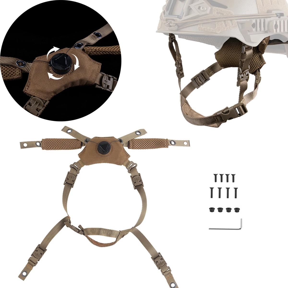 Airsoft-Tactical-Helmet-Suspension-System-Quick-Adjust-hunting-Helmet ...