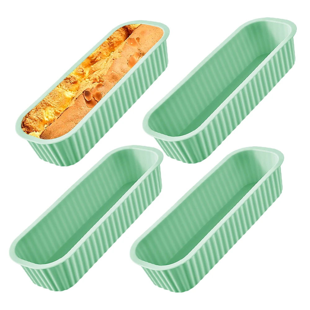 1/4Pcs Mini Rectangular Silicone Pans for Bread Toast Cake Baking Molds ...