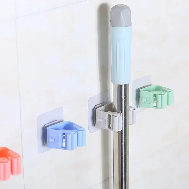 No-drill-Mop-Holder-Bathroom-Mop-Clip-Wall-mounted-Rack-Hook-Hanging ...