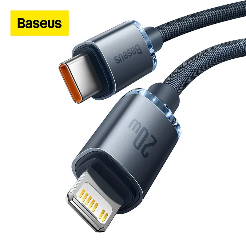 Baseus usb tipo c pd 20w cabo para iphone 14 13 12 pro x 8 rápido usb c ...