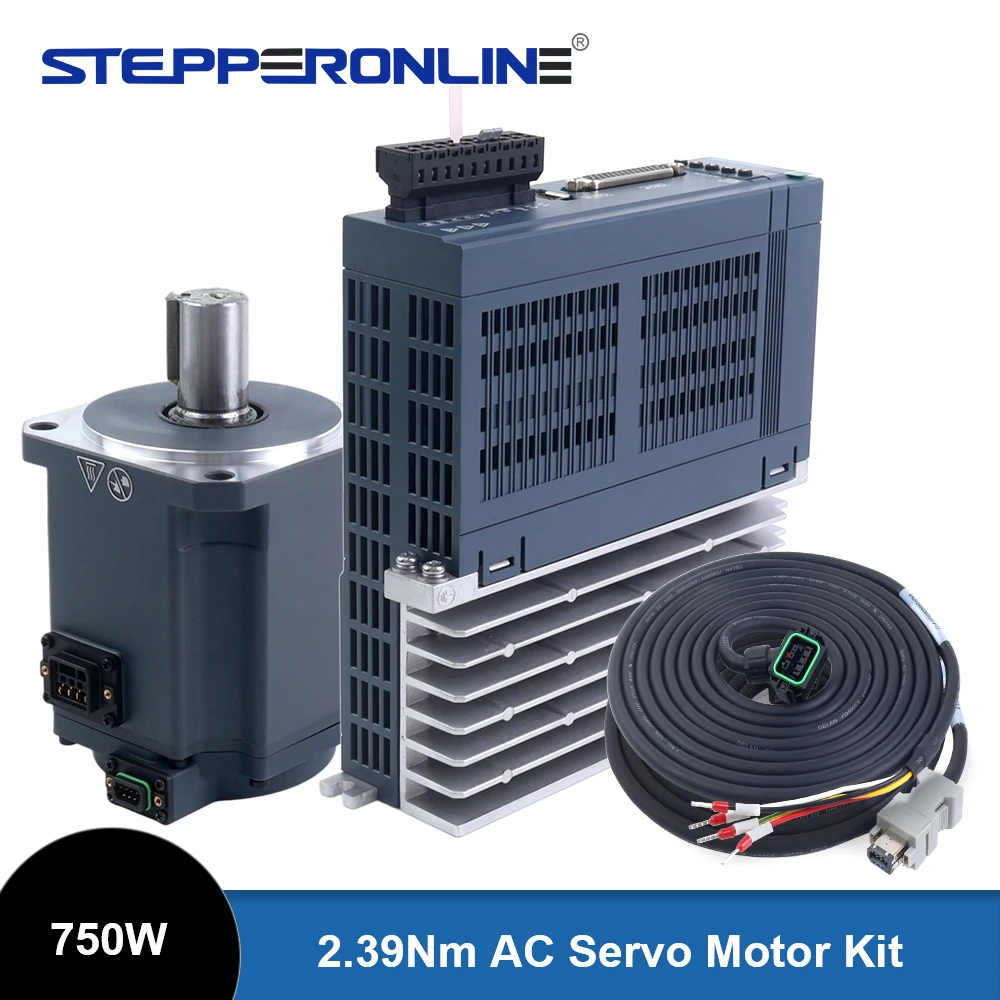 STEPPERONLINE 750W 0.75KW RS485 AC Servo Motor Kit 2.39Nm 220VAC with ...