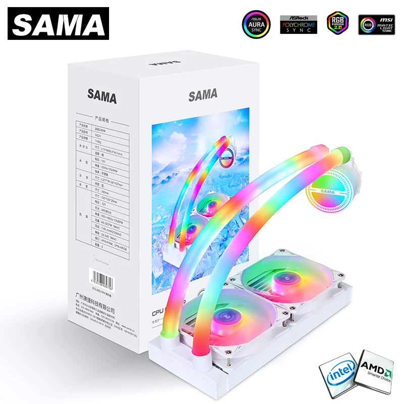 SAMA-240mm-AIO-4PIN-PWM-A-RGB-Liquid-CPU-Cooler-RGB-Tube-Integrated ...