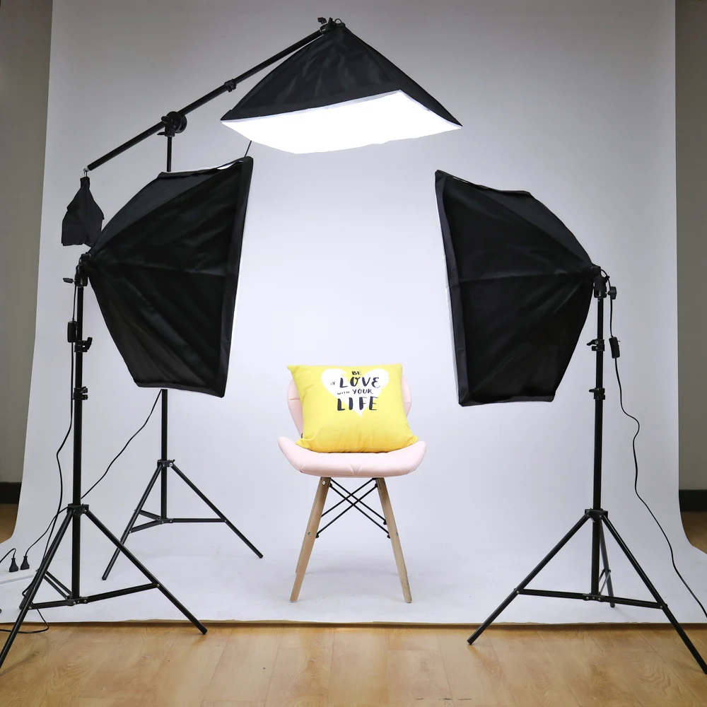 SH Photography Studio Softbox Lighting Kit Boom Arm for Video YouTube ...