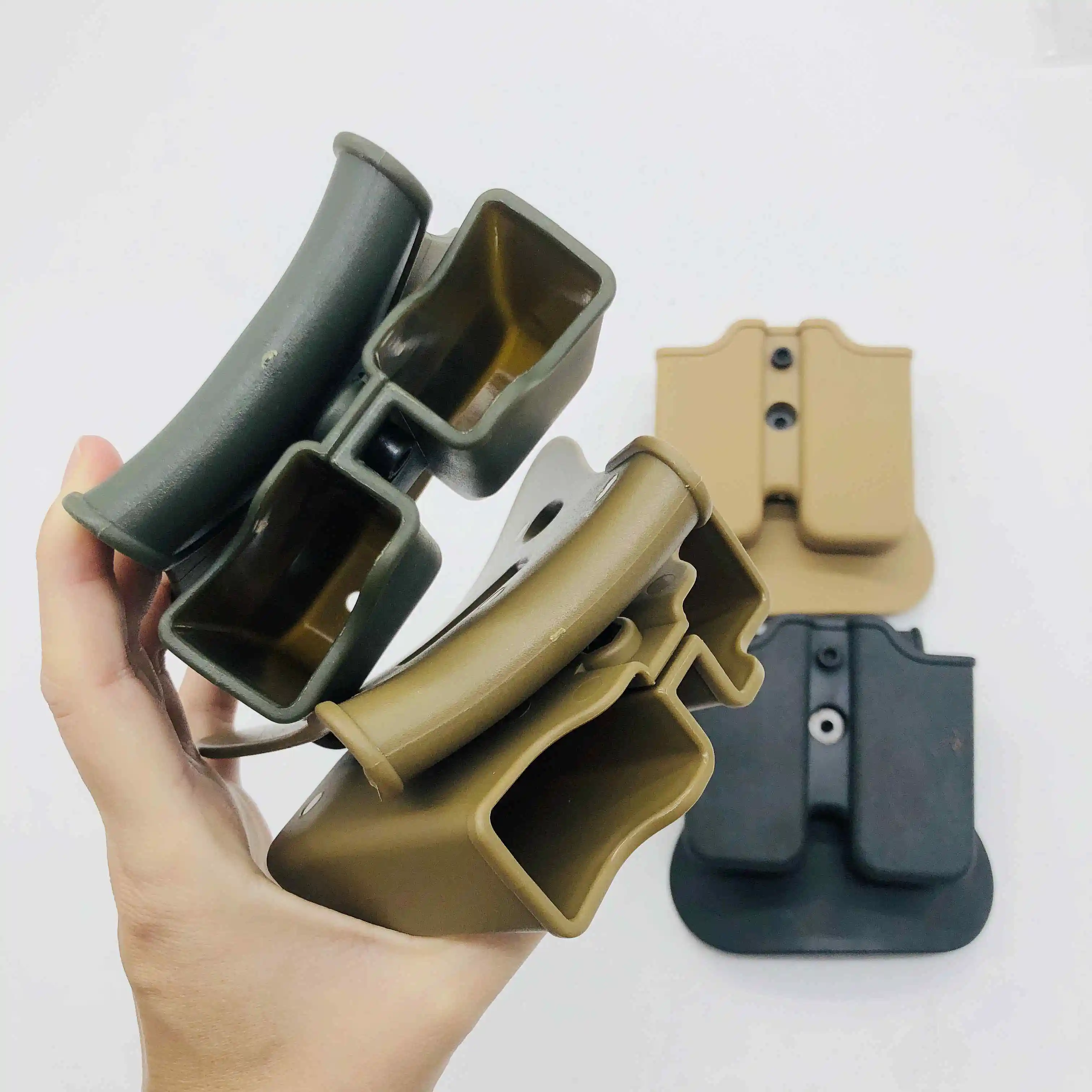 Tactical Double 9mm Magazine Pouch Belt Clip Mag Case for Glock 17 19 ...