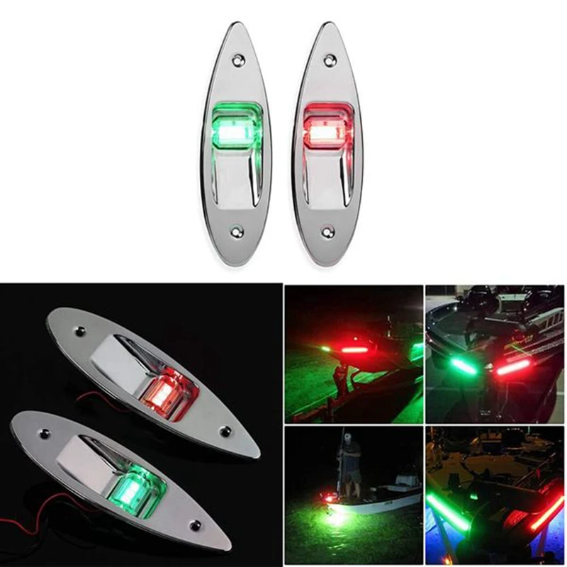 LED-Red-Green-Flush-Mount-Marine-Boat-RV-LED-Side-Navigation-Lights ...