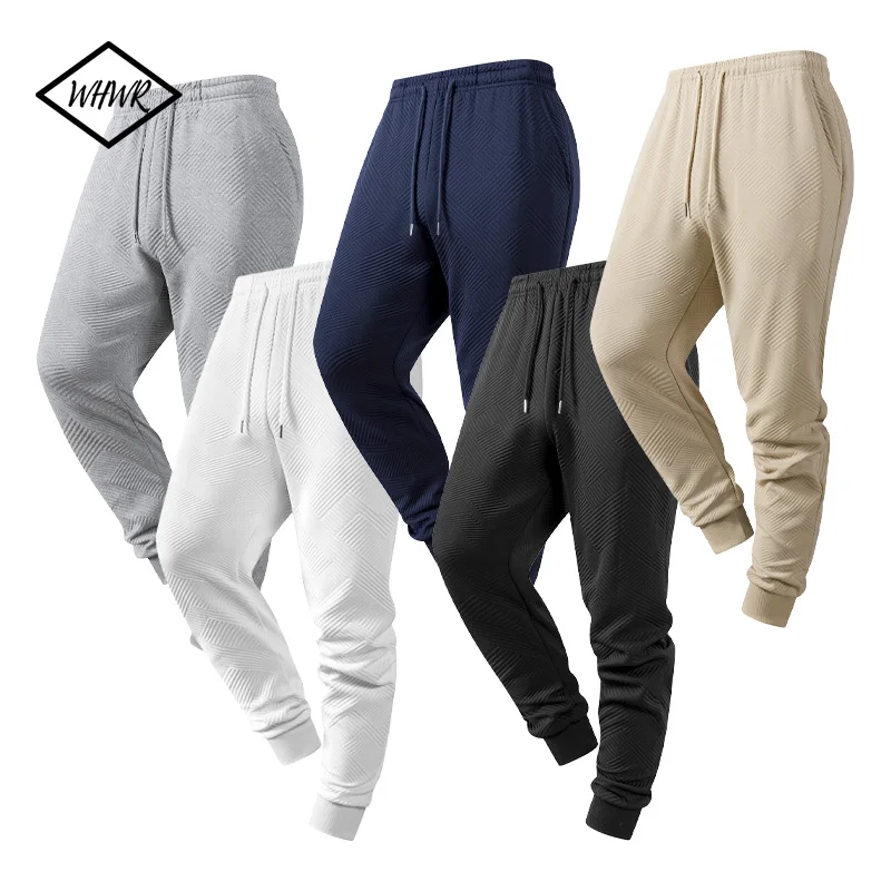 Mens Jogging Pants Sport Pants Fitness Running Knitted Texture Jacquard ...