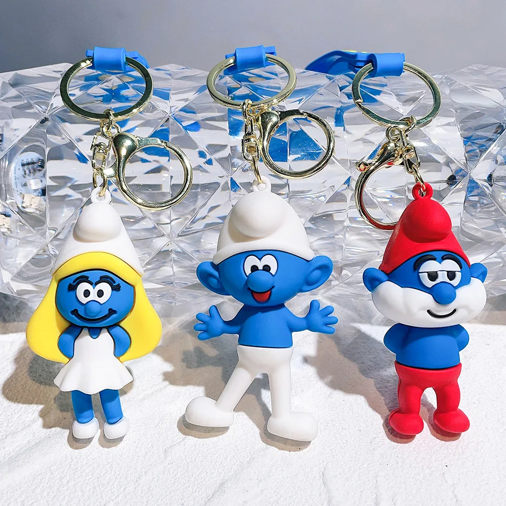 Anime Figure Smurfs Keychain Painter Engineer Chef Modeling, 47% OFF