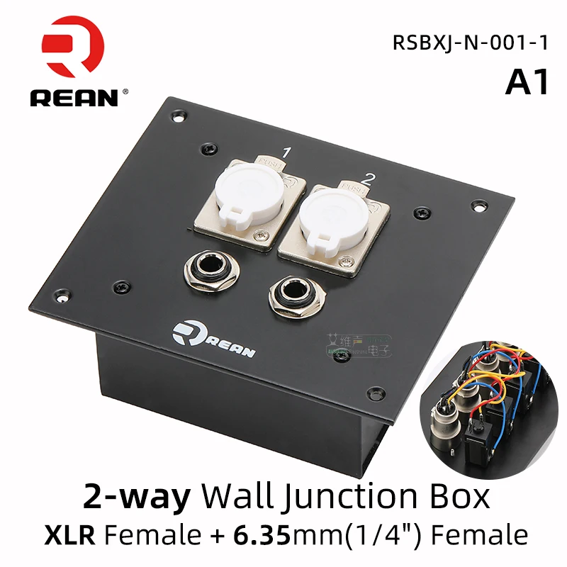 REAN-Wall-Stage-Recording-Studio-Audio-Junction-Box-2-Channels-XLR-to-6 ...