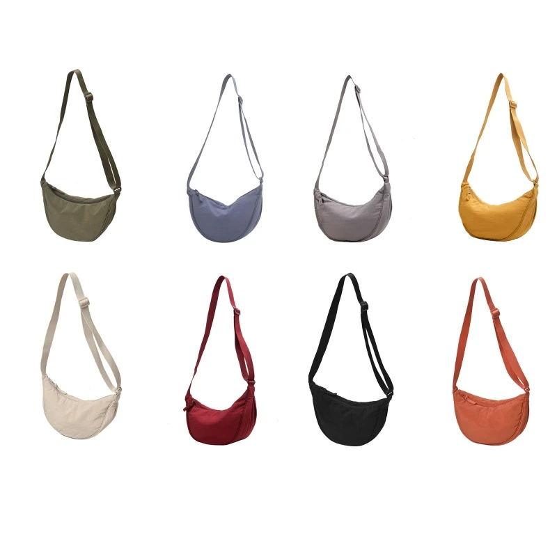 Women-Half-Moon-Shape-Crossbody-Chest-Bag-Casual-Nylon-Shoulder-Bag ...