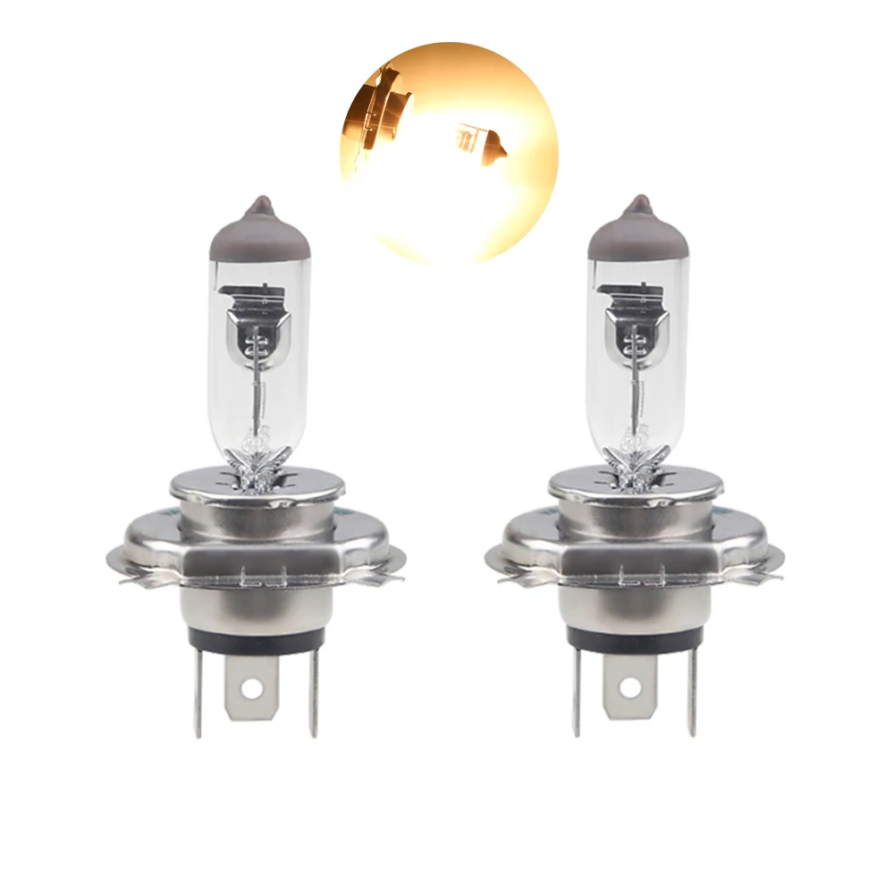H4 Light Bulbs For Car Headlight Yellow Halogen Car Light Bulbs Lamp ...