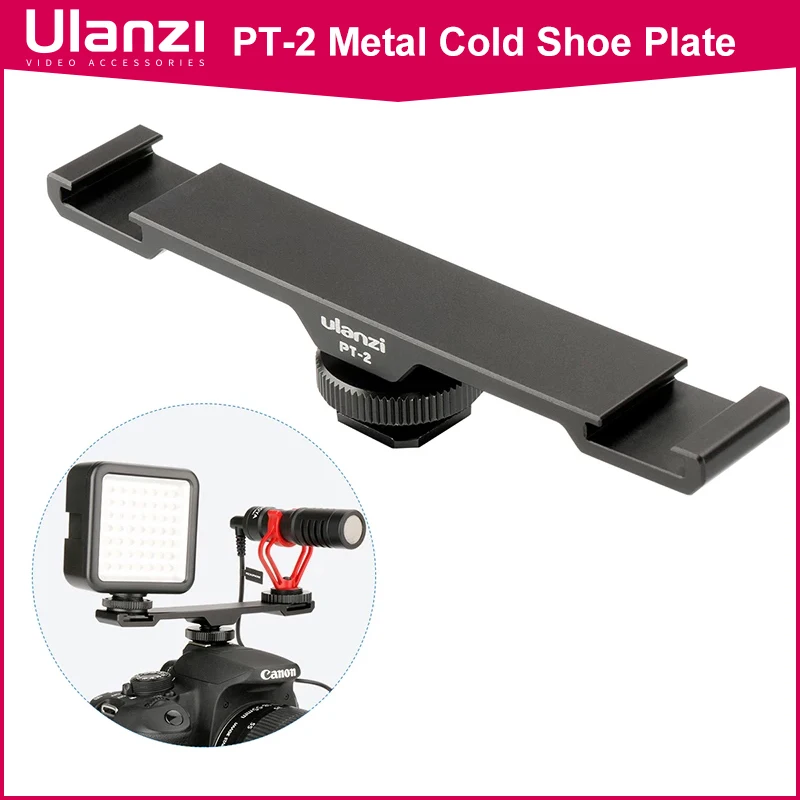 Ulanzi PT 2 Metal Cold Shoe Plate Universal 2 Hot Shoe Mount Extension ...
