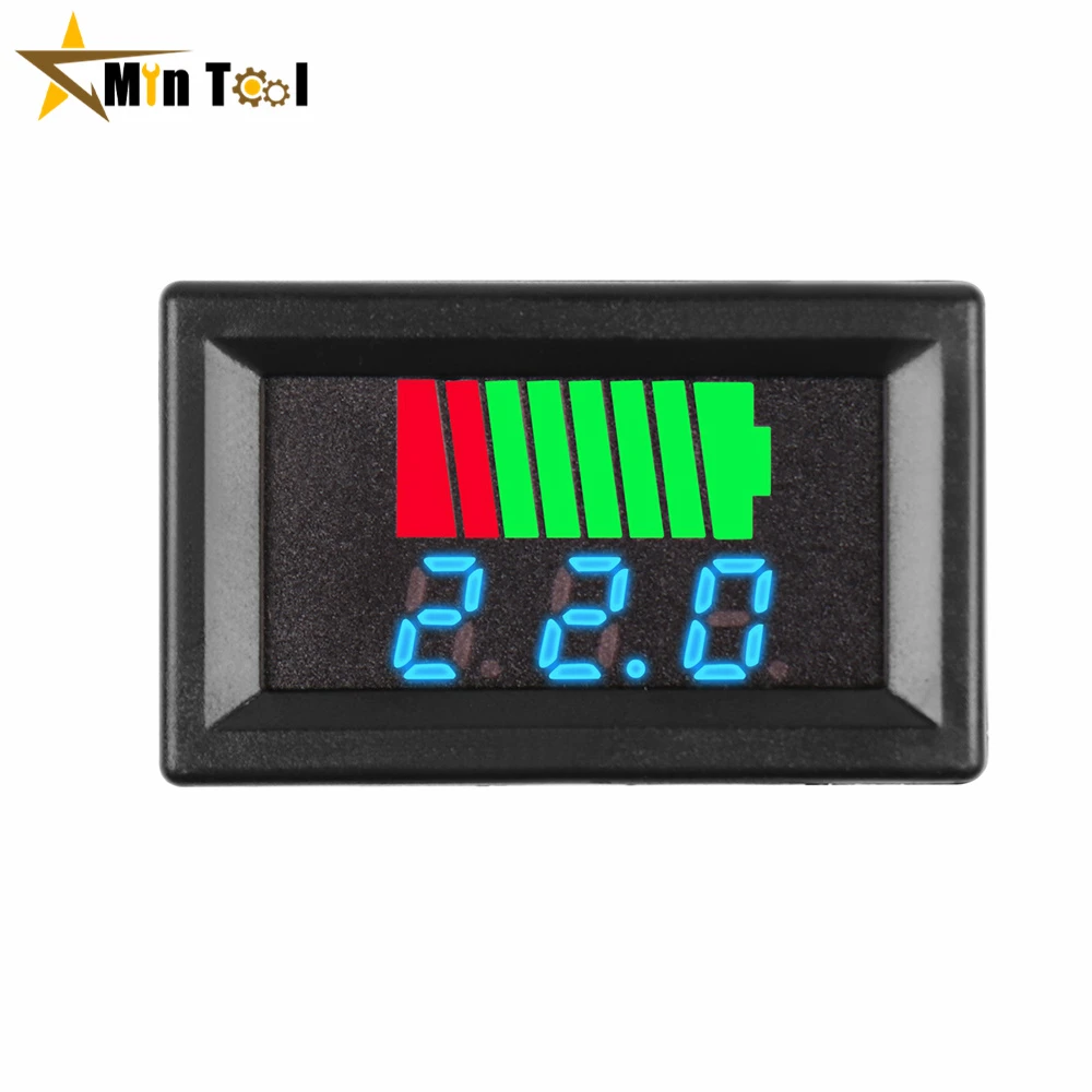 Car Battery Voltmeter Charge Level Indicator 12v 24v 36v 48v 60v ...