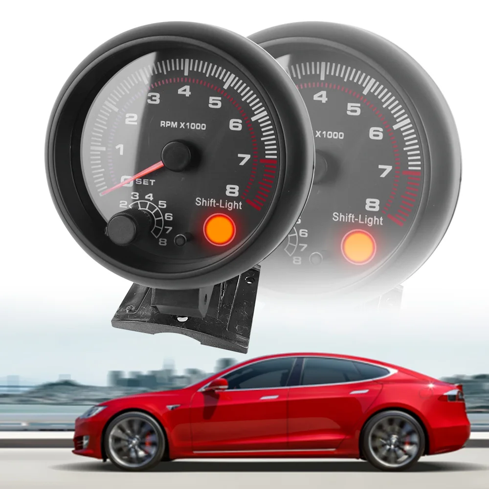 With LED Shift Light Automotive Parts Auto Gauge Tachometer 12V 3.75 ...