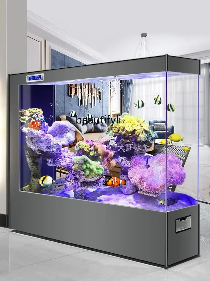 Smart-Fish-Tank-Living-Room-Light-Luxury-Screen-Floor-Fish-Tank-Home ...