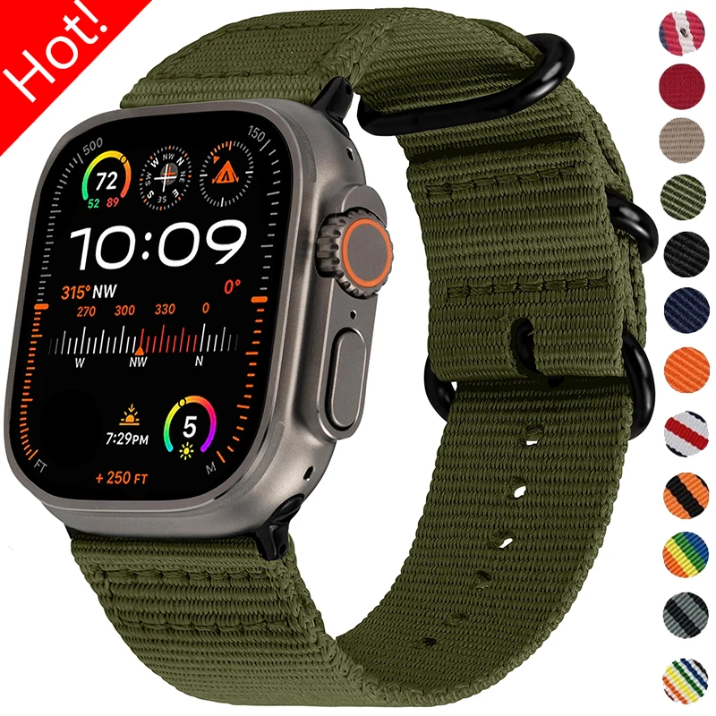 Nylon-Strap-for-Apple-Watch-Band-Ultra-49mm-46mm-45mm-41mm-42mm-44mm ...